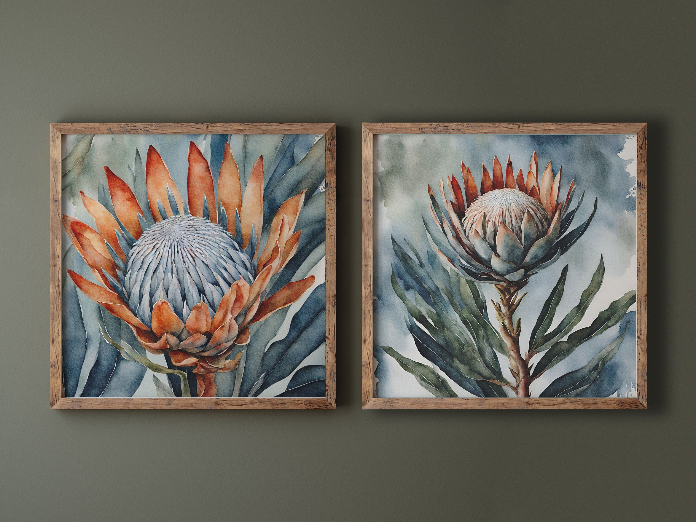 King Protea Digital Art Download for Home Decor Series 2907| Set of 3 ...