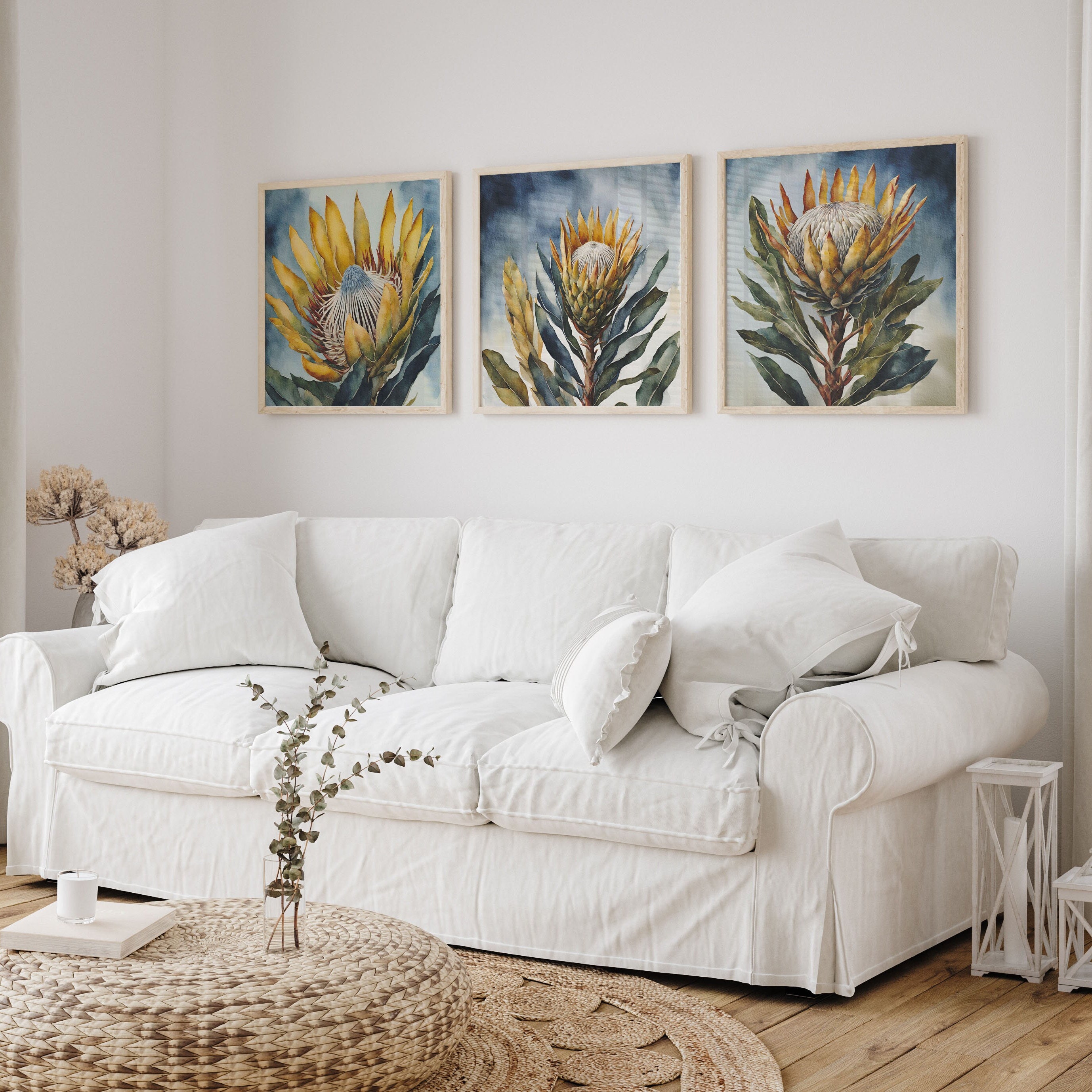 King Protea Digital Art Download for Home Decor Series 2906| Set of 3 ...