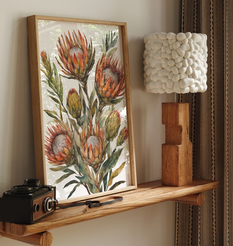 King Proteas Digital Art Download for Home Decor | Watercolor South ...