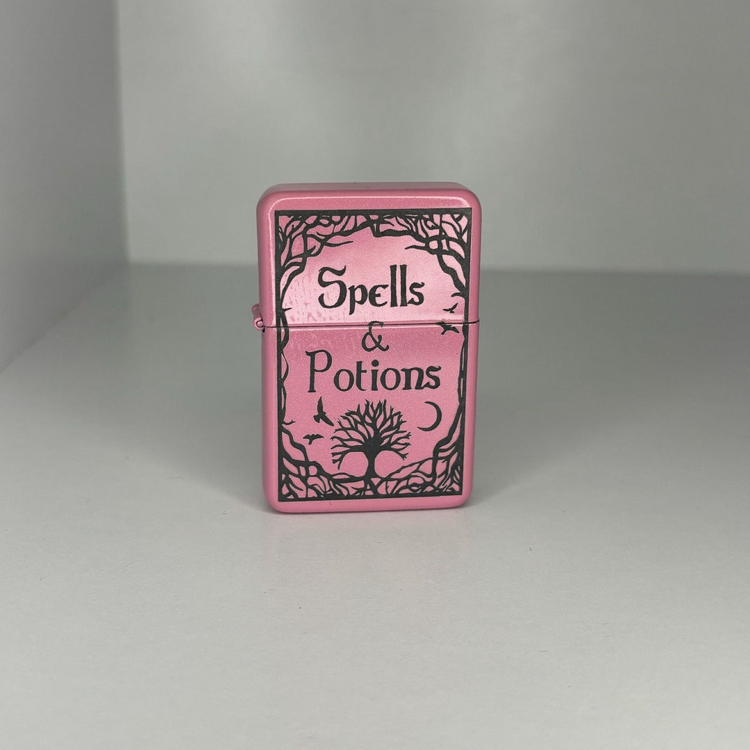 Personalised Spells and Potions Flip Top Lighter Witchy Gift Gamer Tree ... Personalised Spells and Potions Flip Top Lighter Witchy Gift Gamer Tree ...