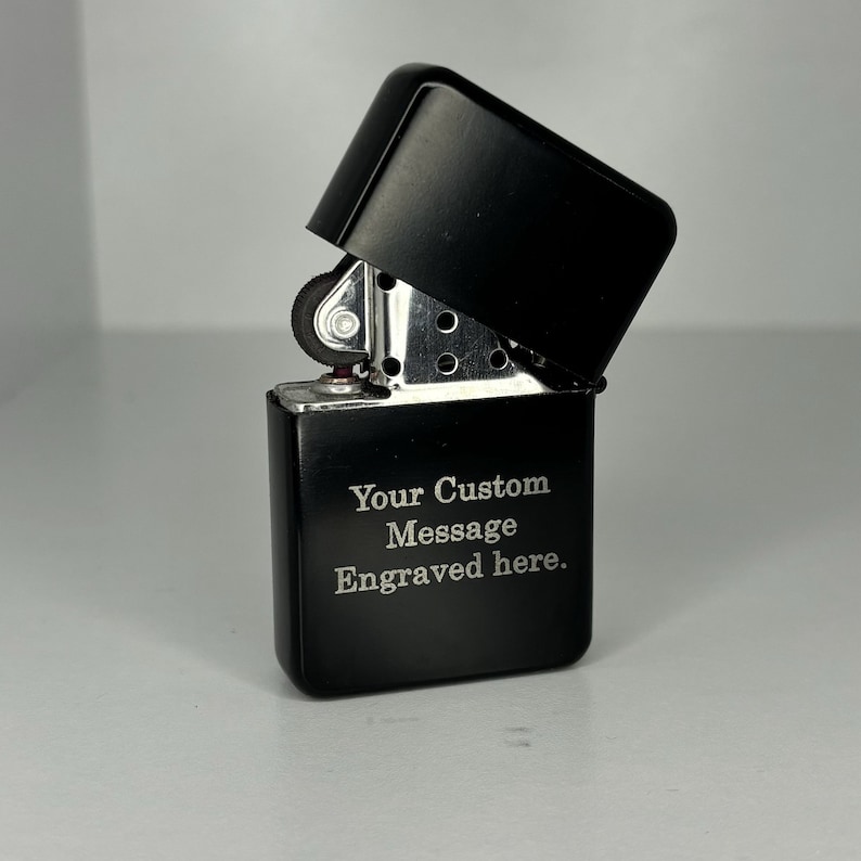 Skull & Roses Custom Engraved Lighter Personalised Tattoo Style Gothic ...