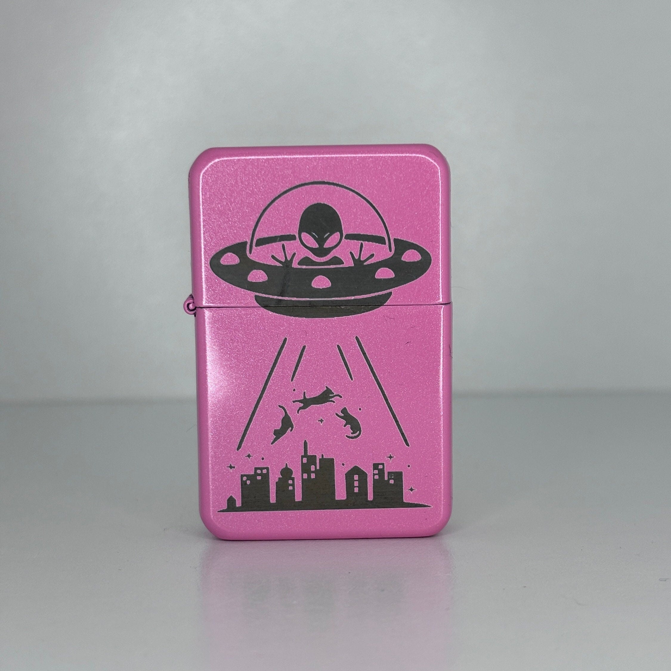 Personalised UFO Alien Abduction Lighter Flip Top Lighter Extra ...