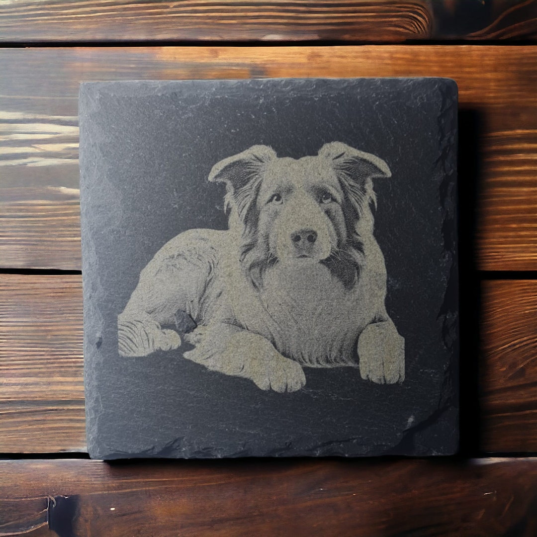 Border Collie Slate Coasters Custom Designs Engraved Can Be ...