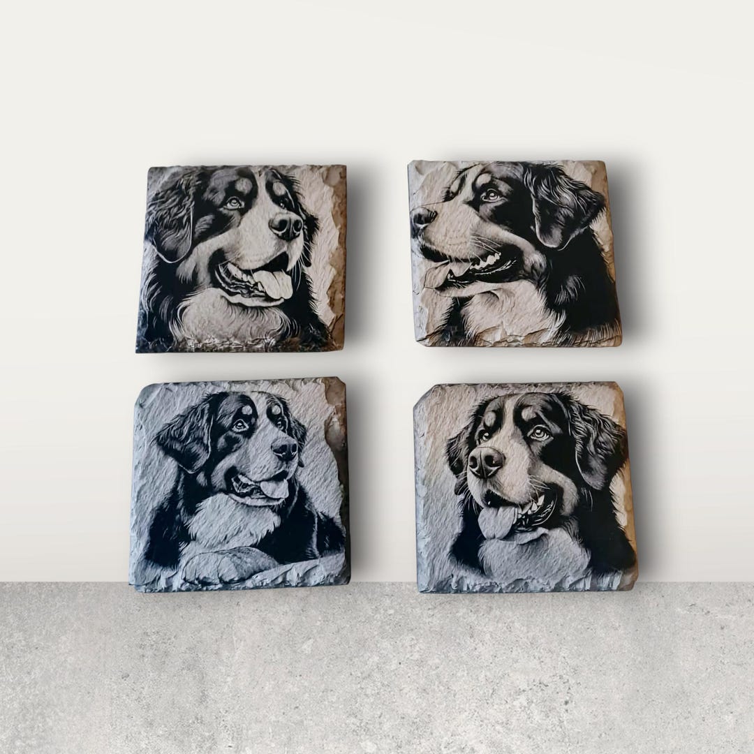 Bernese Mountain Dog Slate Coasters - Set of 4 or Individual - Dog ...