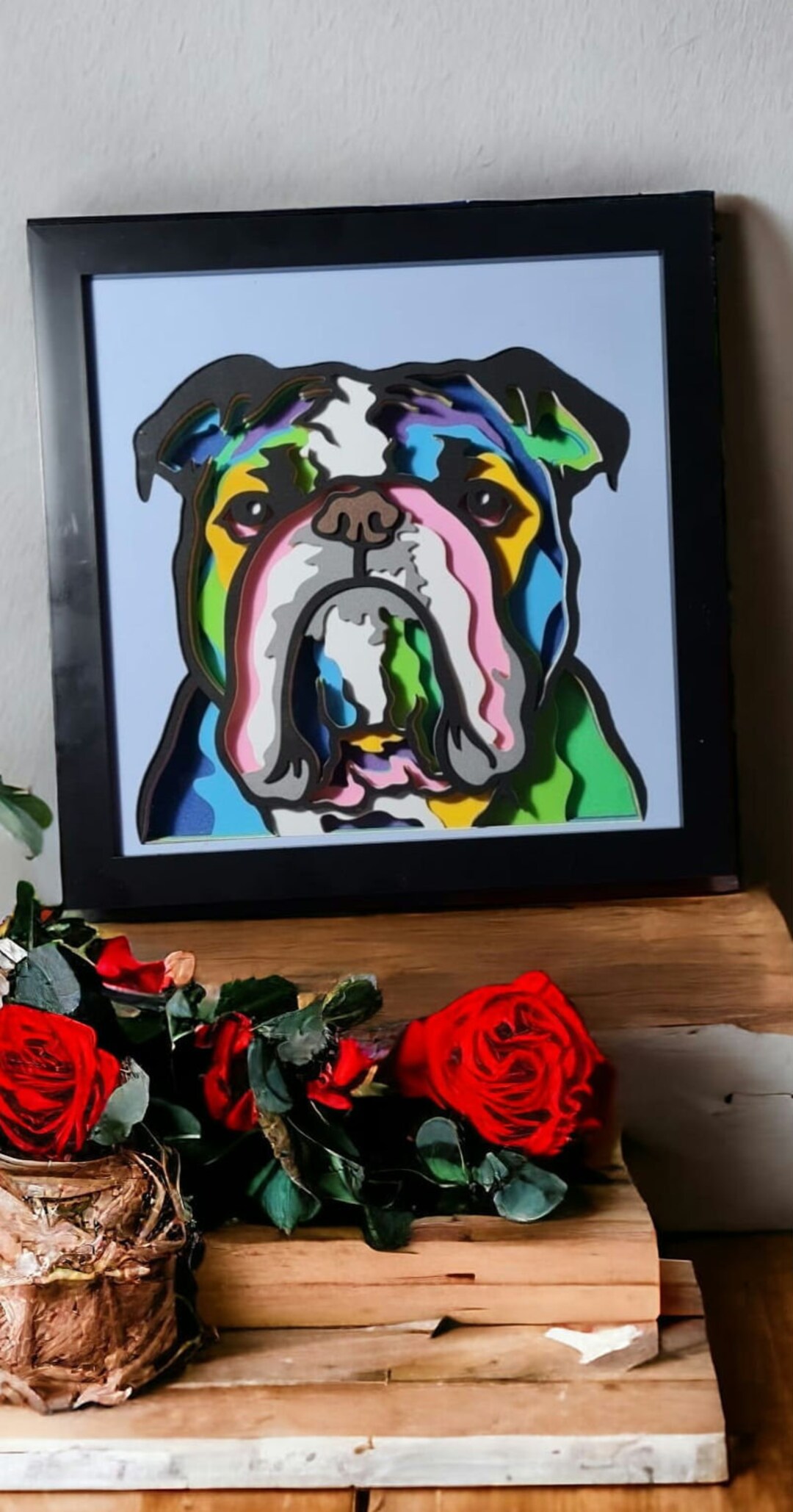 British Bulldog Shadow Box 3D Art Framed - Etsy
