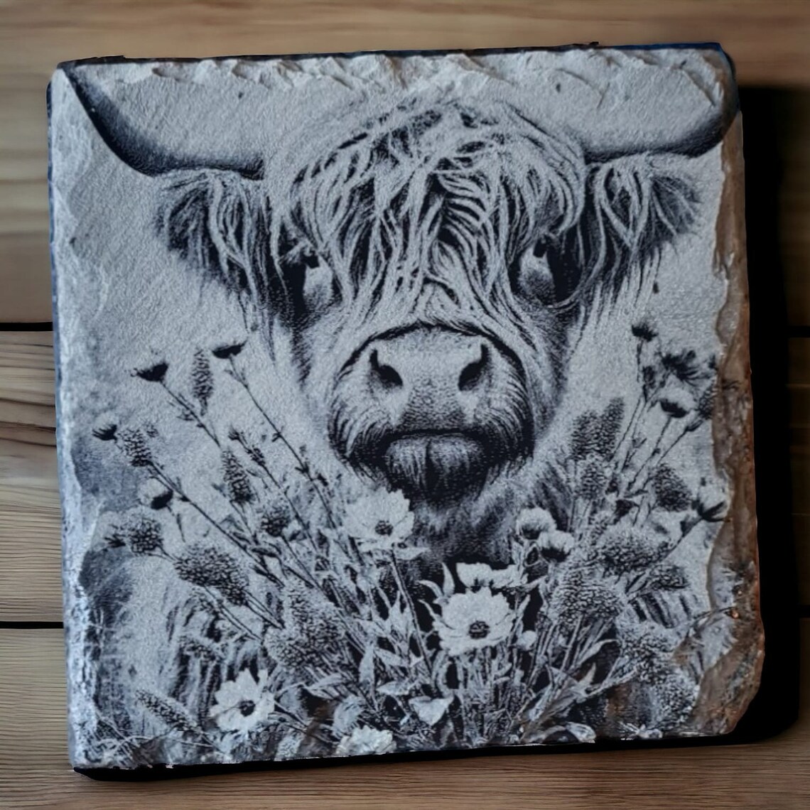 Highland Cow Slate Coaster Collection - Set of 4 - Etsy UK