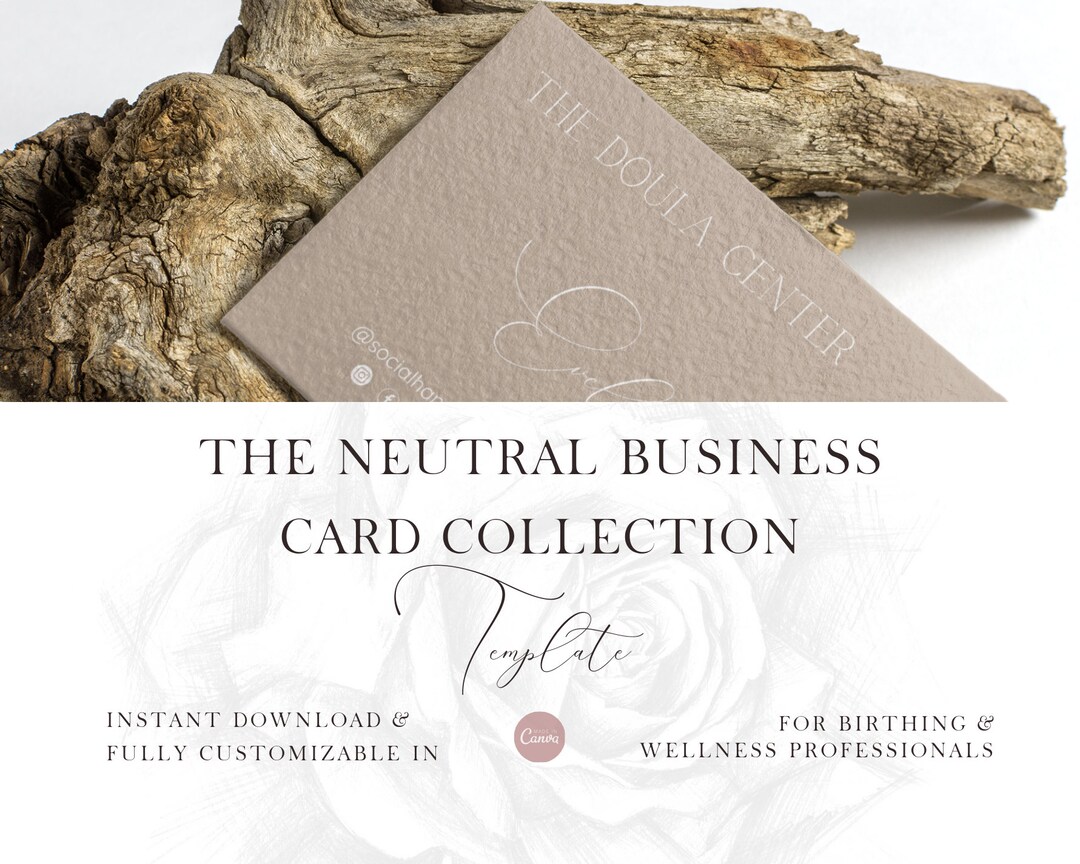 Classy Neutral Style Business Card Template - Doulas, Midwife, Wellness ...