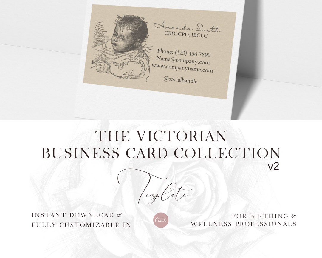 Vintage Business Card | Victorian Card | Doula Business Card | Retro ...