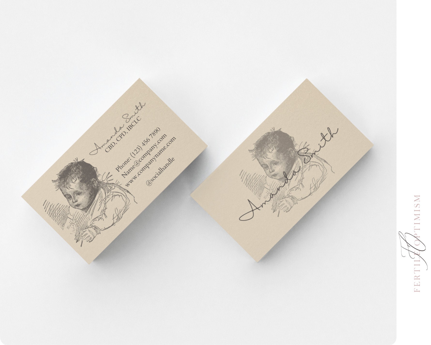 Vintage Business Card | Victorian Card | Doula Business Card | Retro ...
