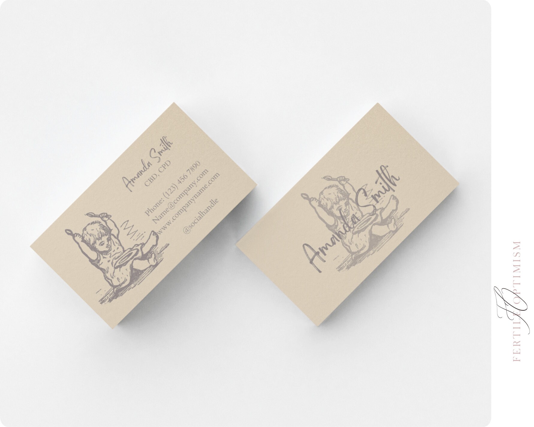 Retro Business Card | Old World Style | Victorian Business Card | Doula ...