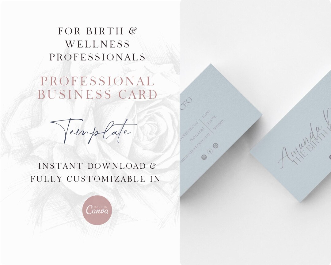 Doula Business Card Instant Download Editable Digital Template for ...