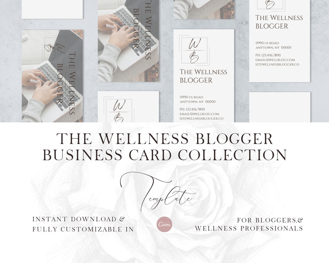 Blogger Business Card | Wellness Business Card | Modern Business Card ...