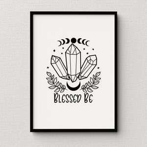 Blessed Be Moon Phase Crystal Svg Digital File - Etsy