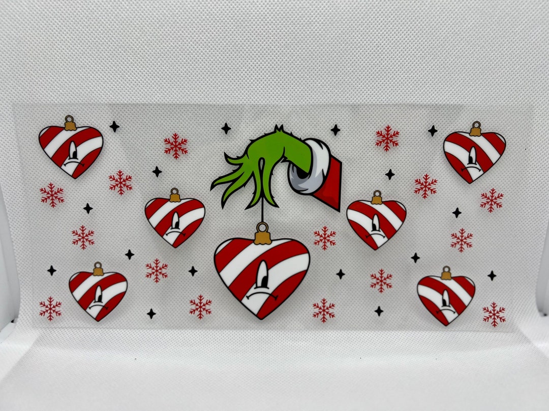 Grinch Heart UV DTF Wrap Decal - Etsy