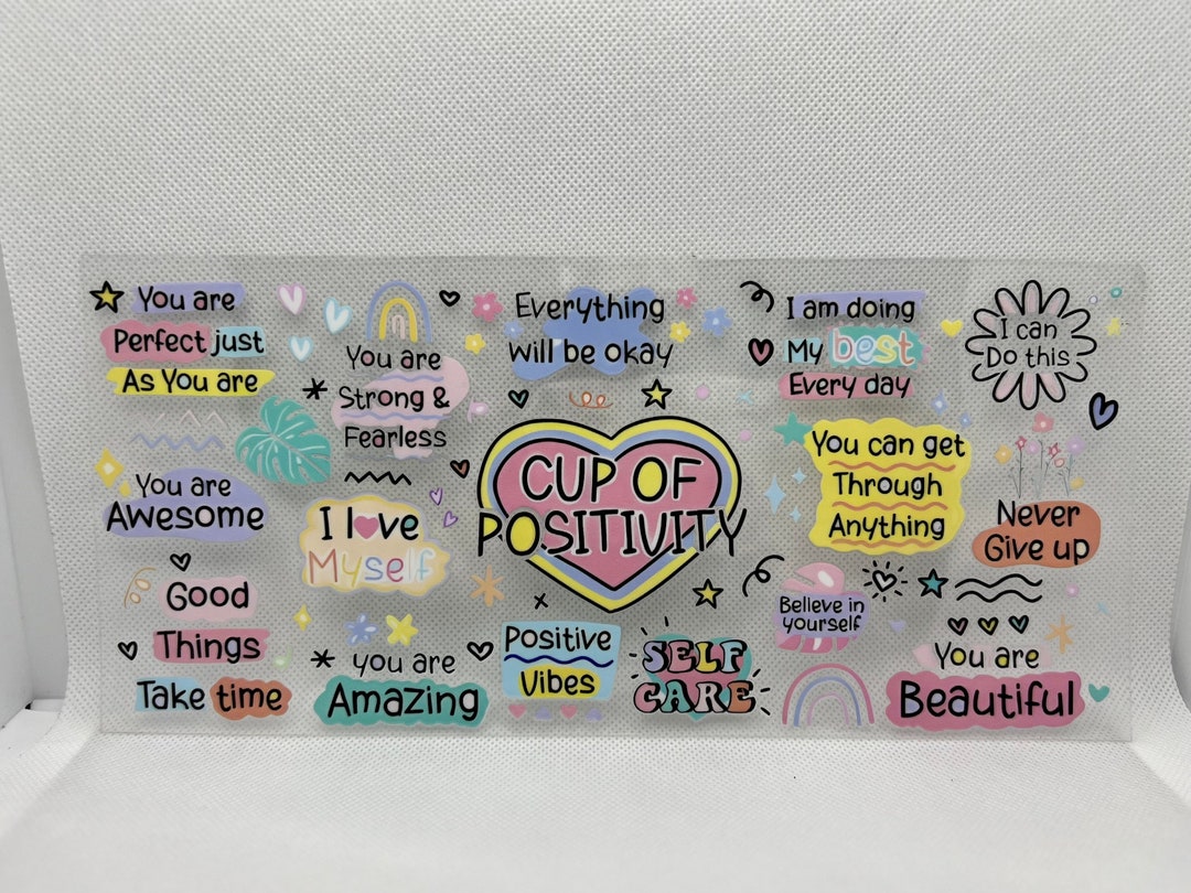 Cup of Positivity UV DTF Wrap Decal - Etsy