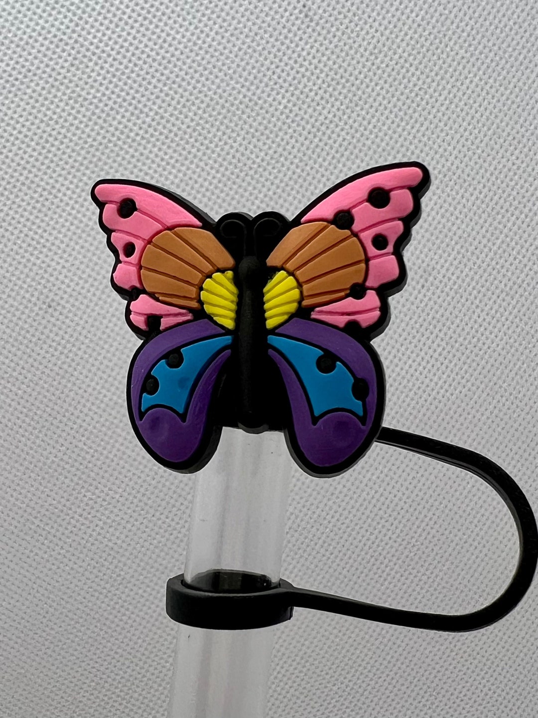 Colorful Butterfly Straw Topper 10mm - Etsy