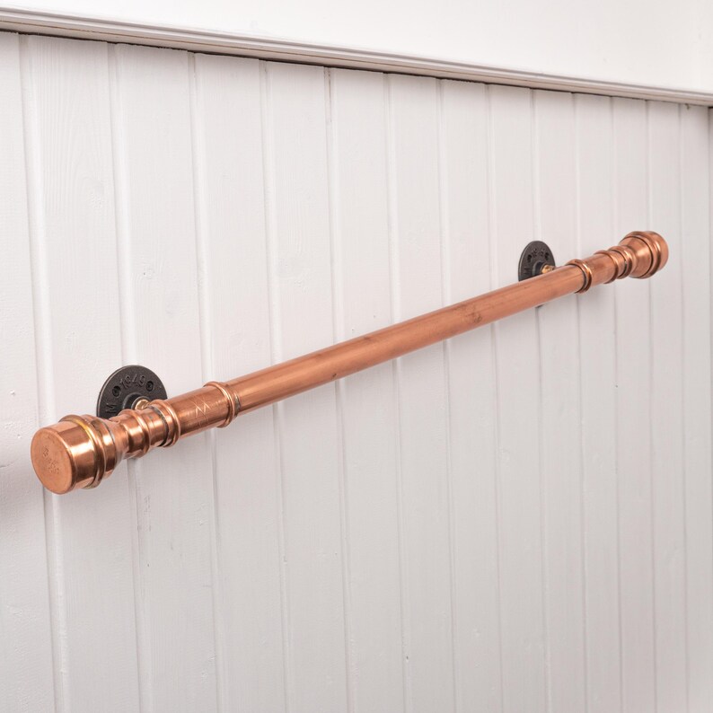 Copper Handrail Rustic Stair Railing Farmhouse Hand Rails Custom Size ...