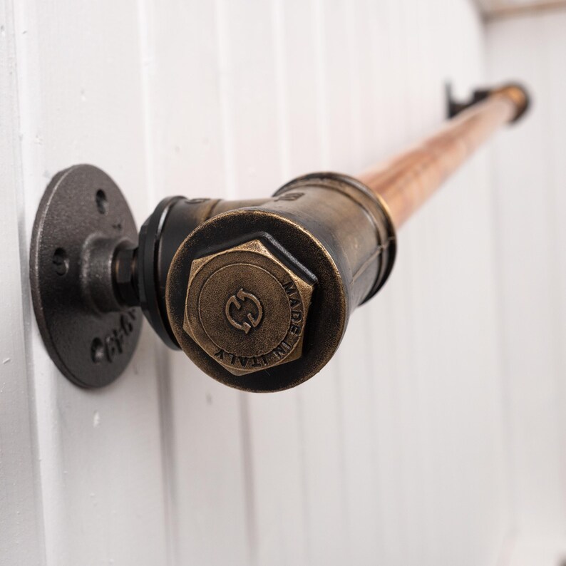 Copper Handrail Industrial Stair Railing Farmhouse Hand Rails Custom ...