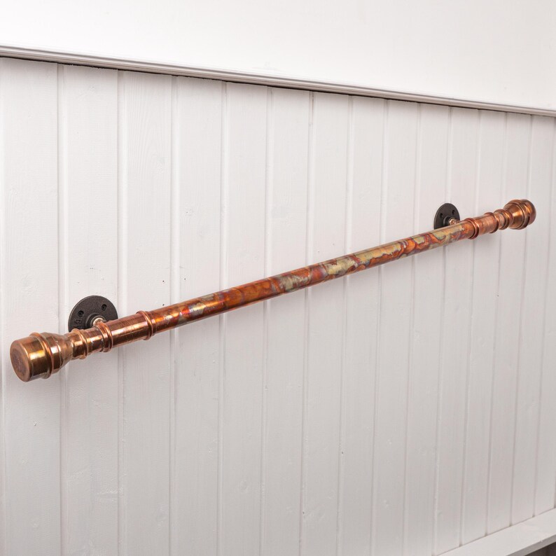Copper Handrail Industrial Stair Railing Farmhouse Hand Rails Custom ...