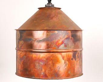 Industrial Lighting , Copper Lamp ,patina Light Fixture ,rustic ...