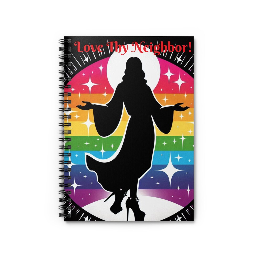 Pride Jesus in High Heels Spiral Notebook 118 Pages of Ruled Line ...