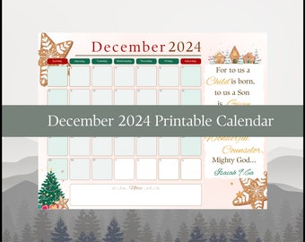 2023-2024 Bible Verse Printable Calendar Monthly Planner 2024 Digital ...