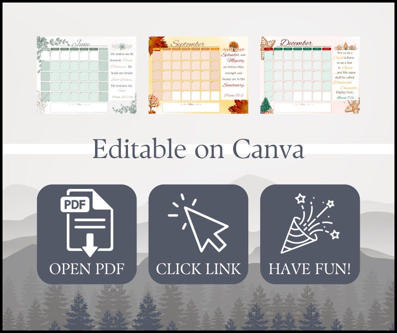 Digital April Calendar Fully Editable Template Monthly Planner With ...