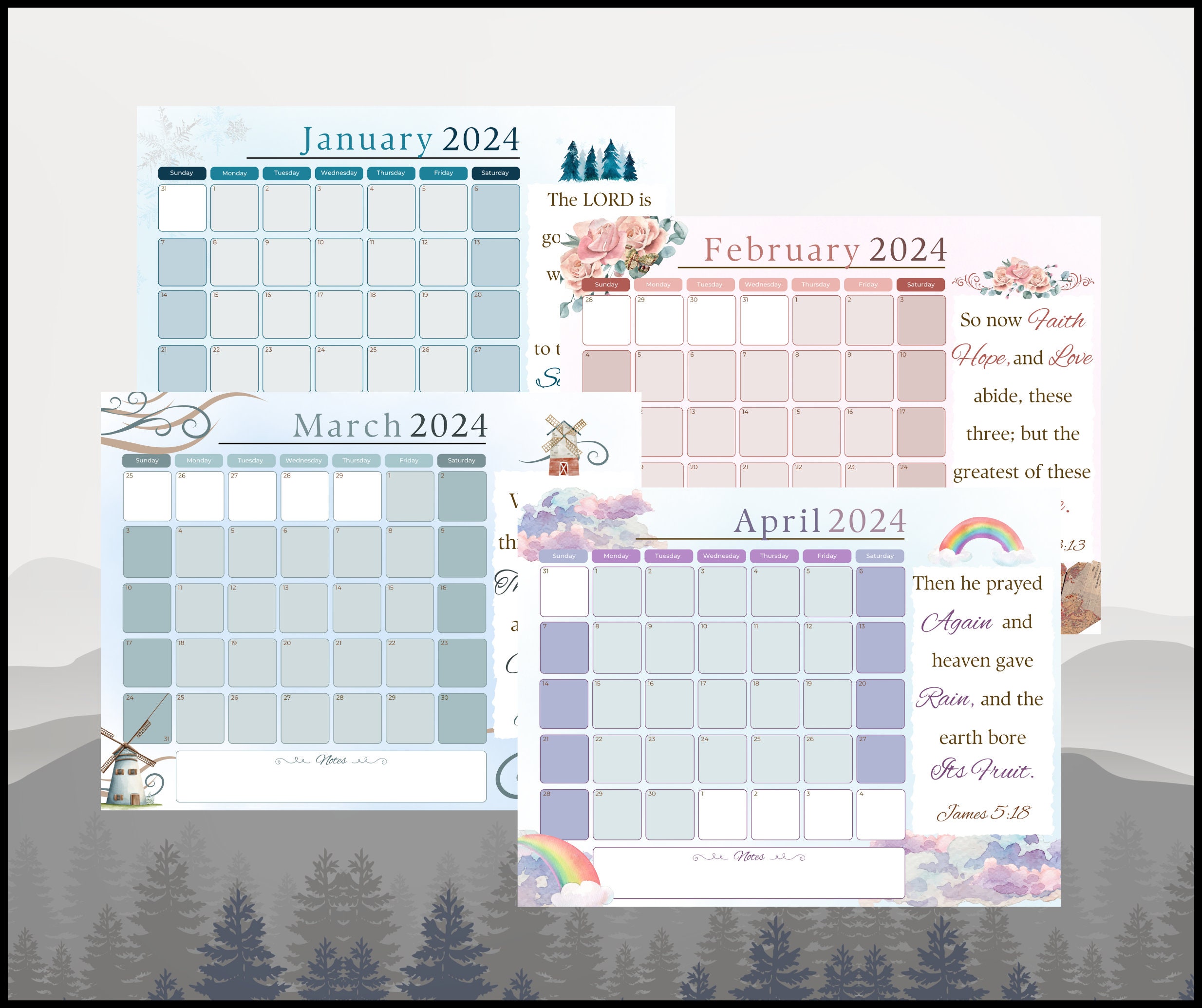 2023-2024 Bible Verse Printable Calendar Monthly Planner 2024 Digital ... 2023-2024 Bible Verse Printable Calendar Monthly Planner 2024 Digital ...
