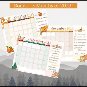 2023-2024 Bible Verse Printable Calendar Monthly Planner 2024 Digital ...