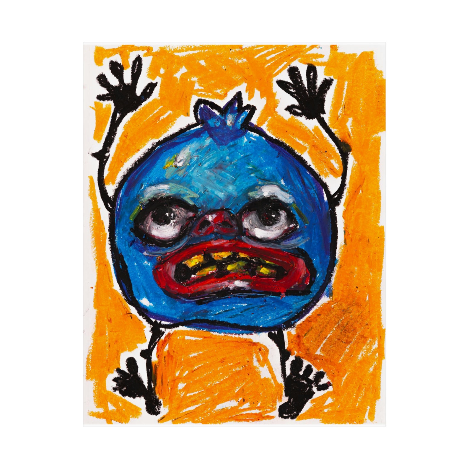 Silly Blueberry by Lillygoats Matte Poster, Oil Pastel Illustration Art ...