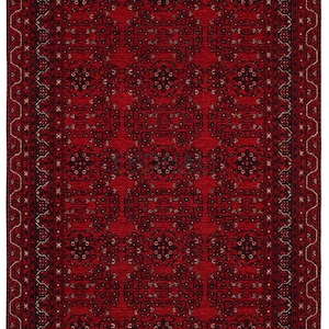 Sultan's Secret Bokhara Afghan Pattern Tradational Red Carpet, Washable ...