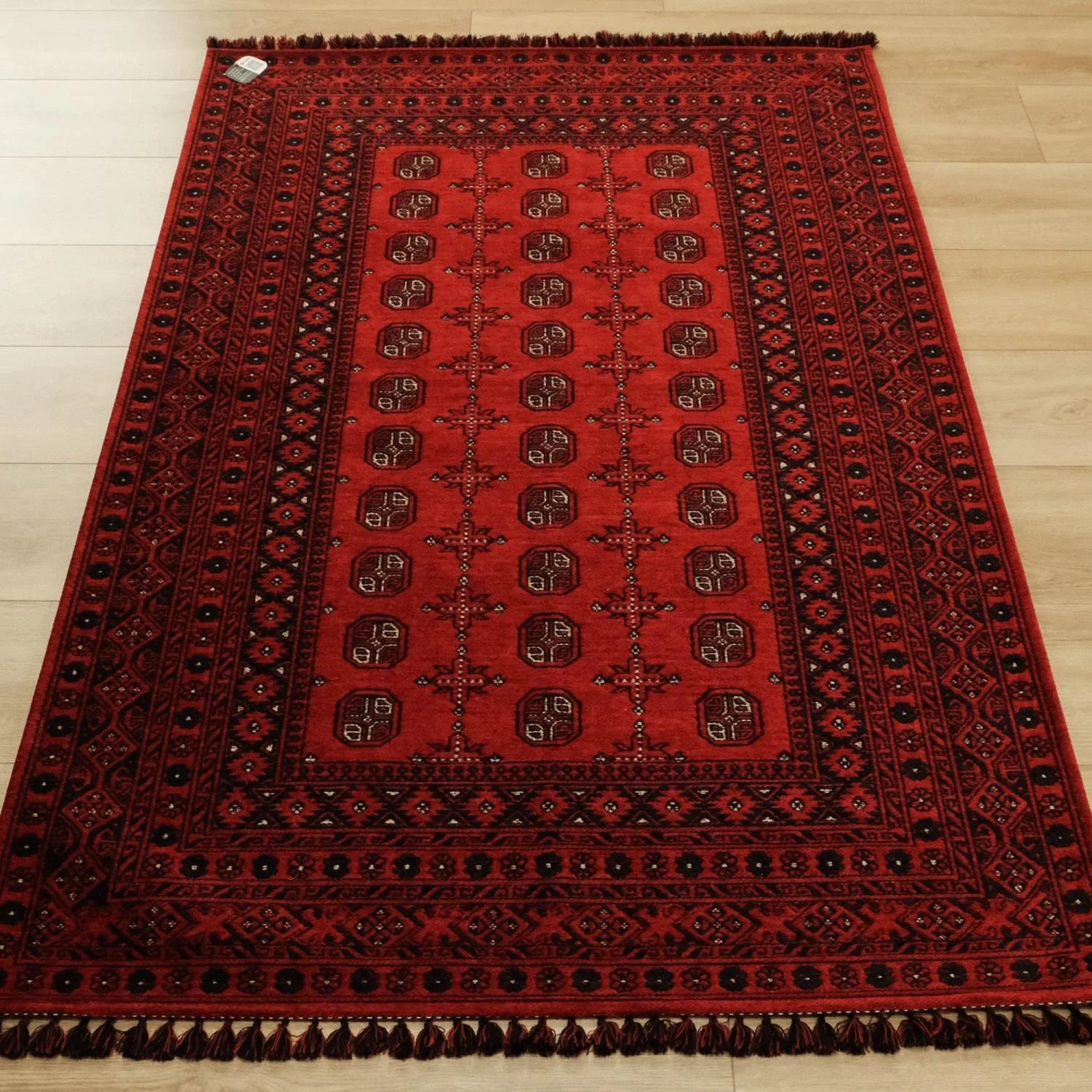 Authentic Afghan Bokhara Rug, Turkmen Pattern, Traditional Charm ...