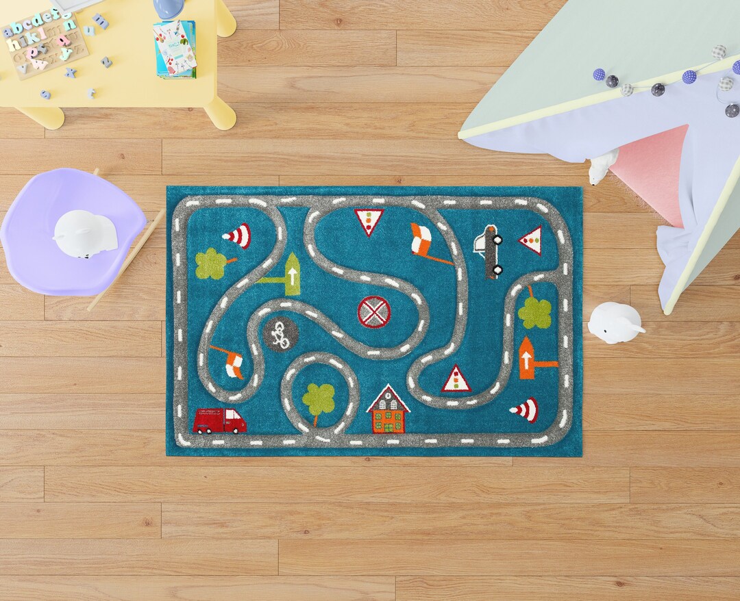 Interactive Cityscape Kids Play Activity Rug, Toddler Playrooms ...