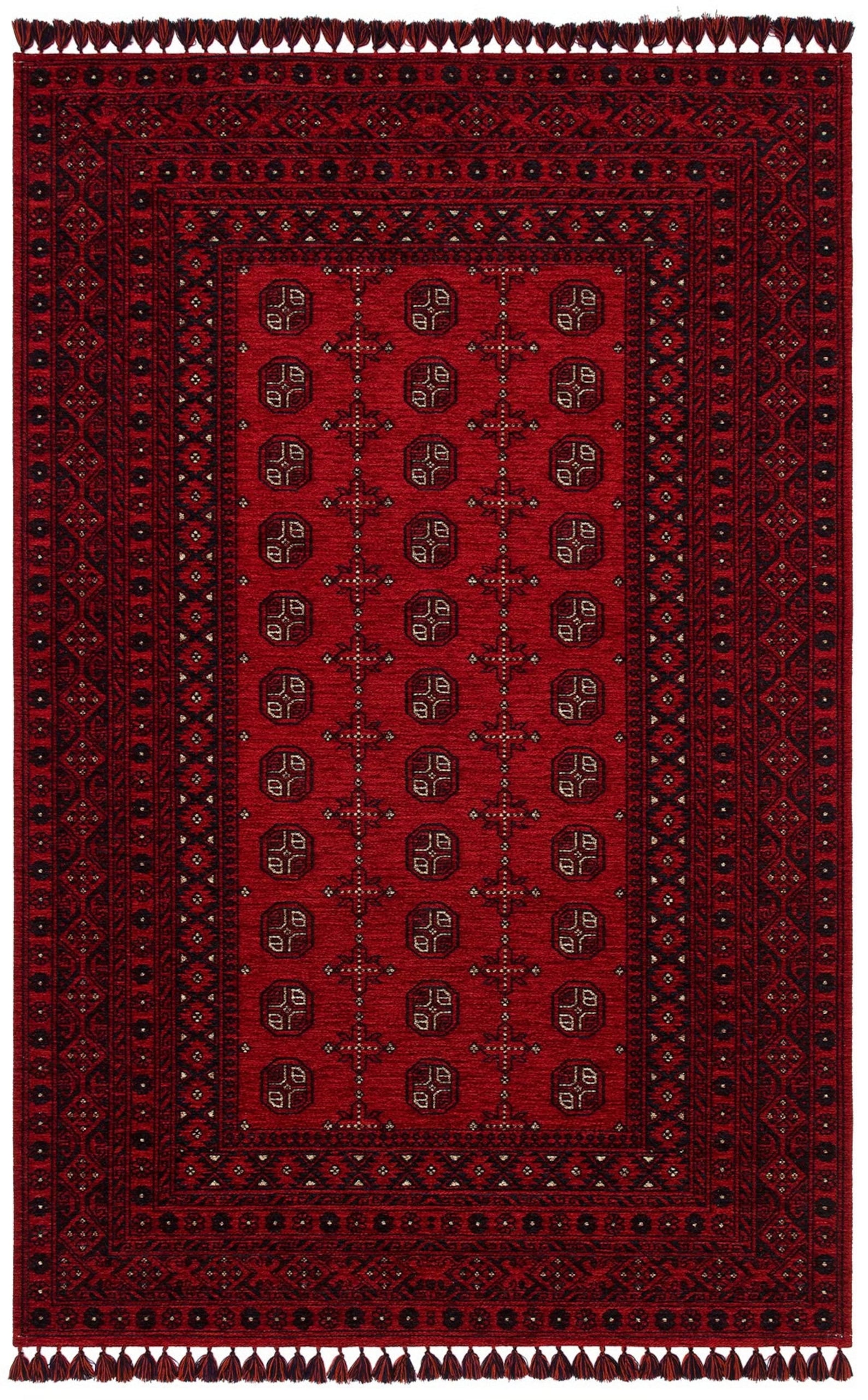 Authentic Afghan Bokhara Rug, Turkmen Pattern, Traditional Charm ...