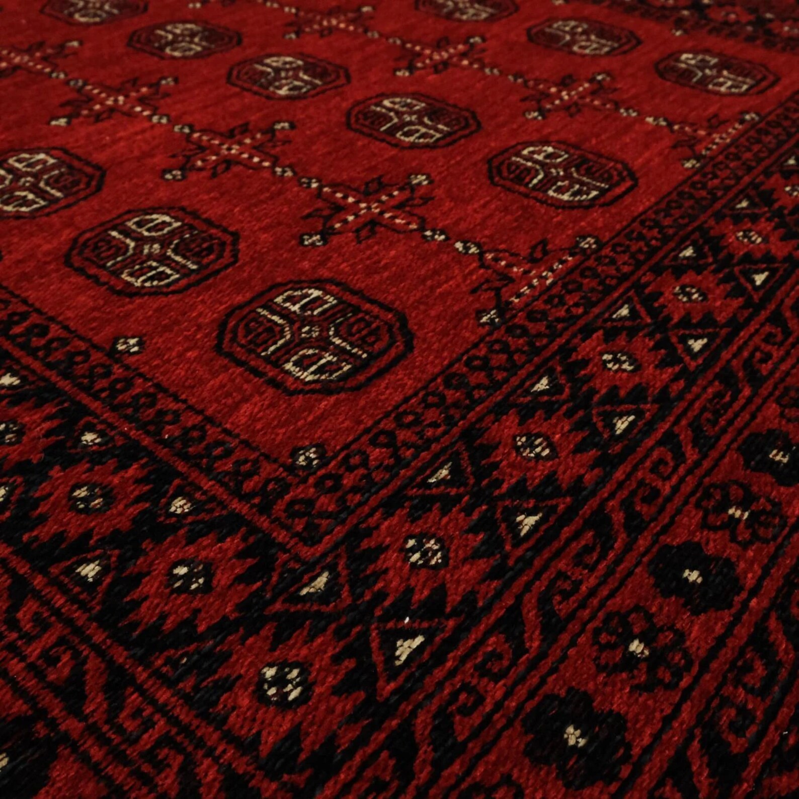 Authentic Afghan Bokhara Rug, Turkmen Pattern, Traditional Charm ...
