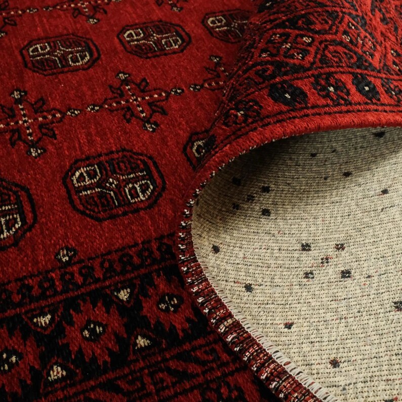 Authentic Afghan Bokhara Rug, Turkmen Pattern, Traditional Charm ...