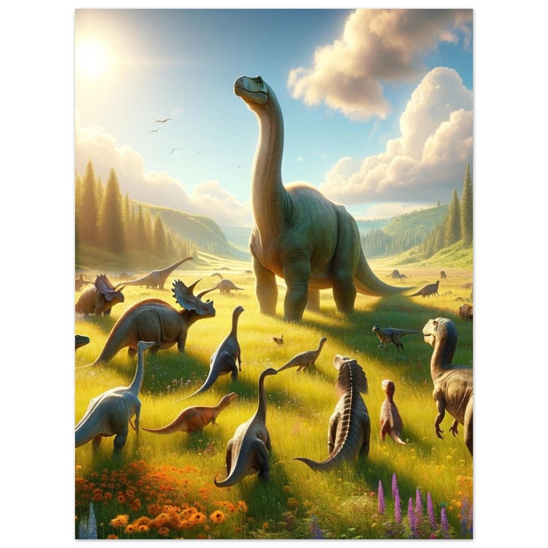 Dinosaurs in the Wild Poster - Etsy