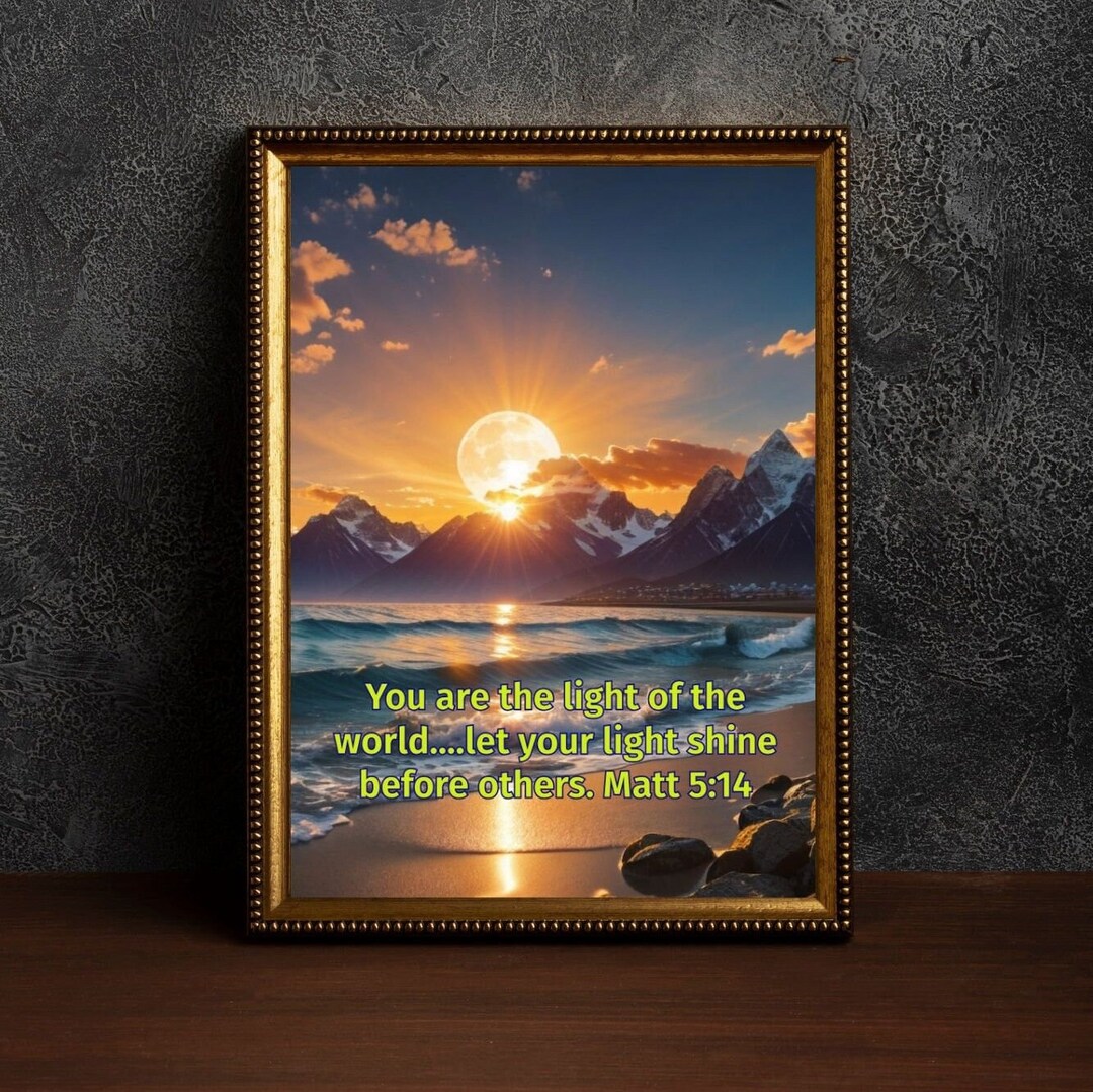 Christian Wall Art Matt 5:14 You Are the Light of the World. Bible ...