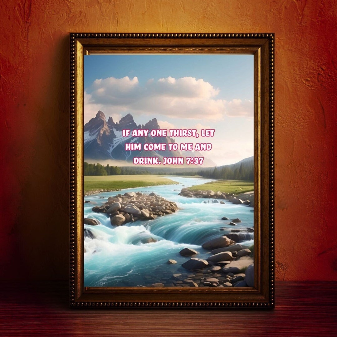 John 7 Bible Verse Wall Art Christian Wall Art - Etsy