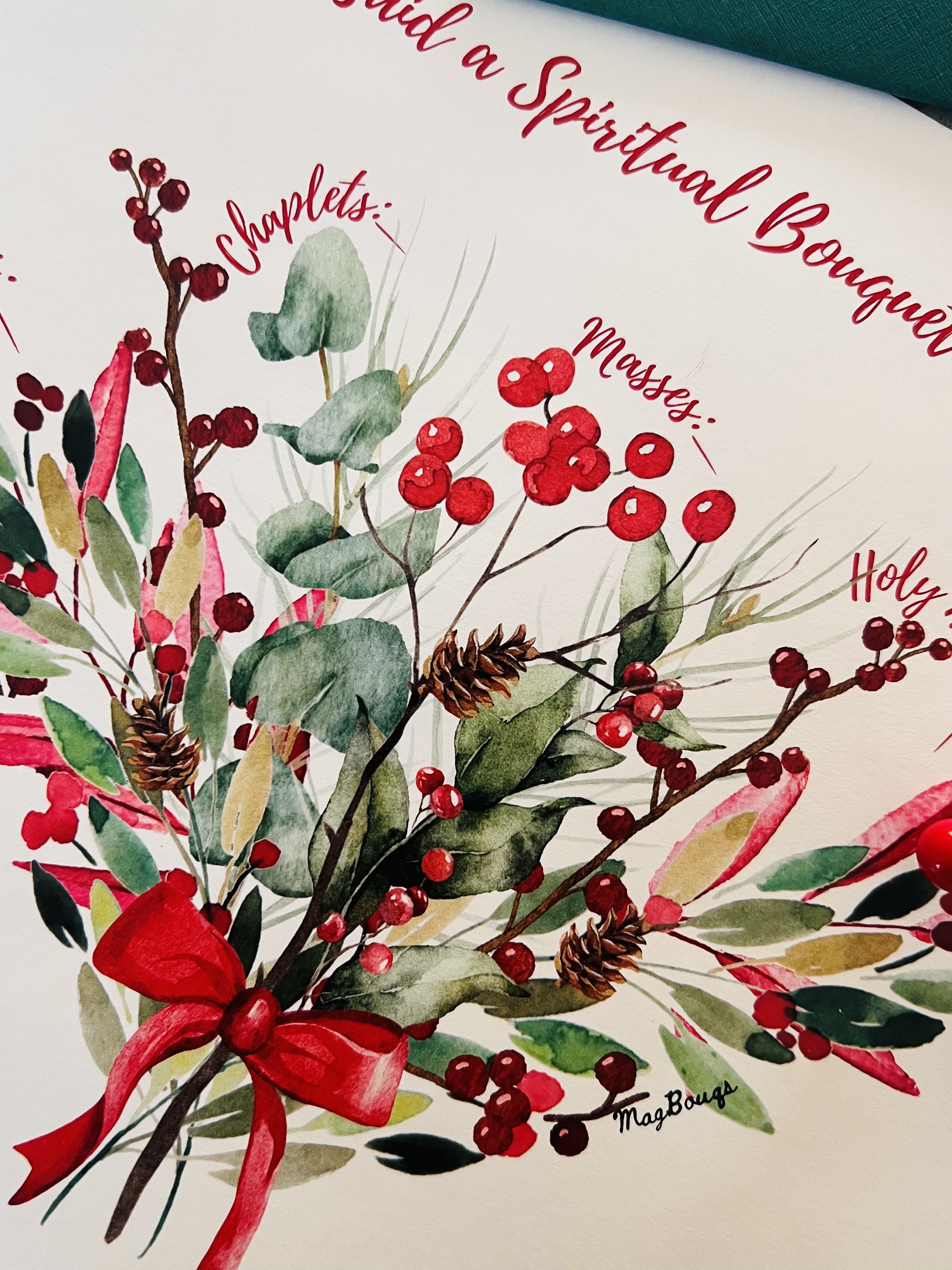 Spiritual Bouquet Catholic Prayer Card Christmas Edition - Etsy