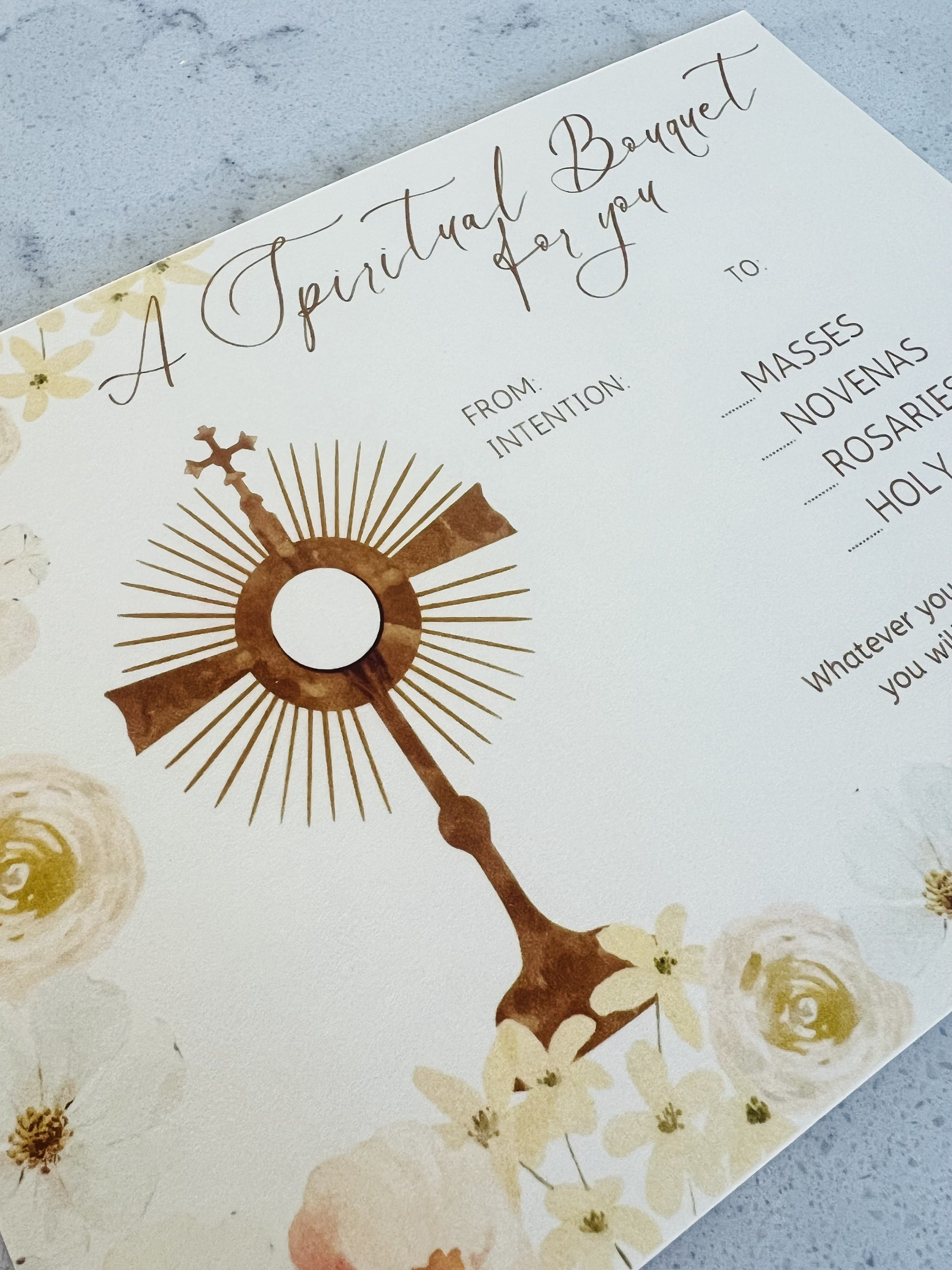 Spiritual Bouquet Card - Catholic Adoration Prayer Card - Etsy