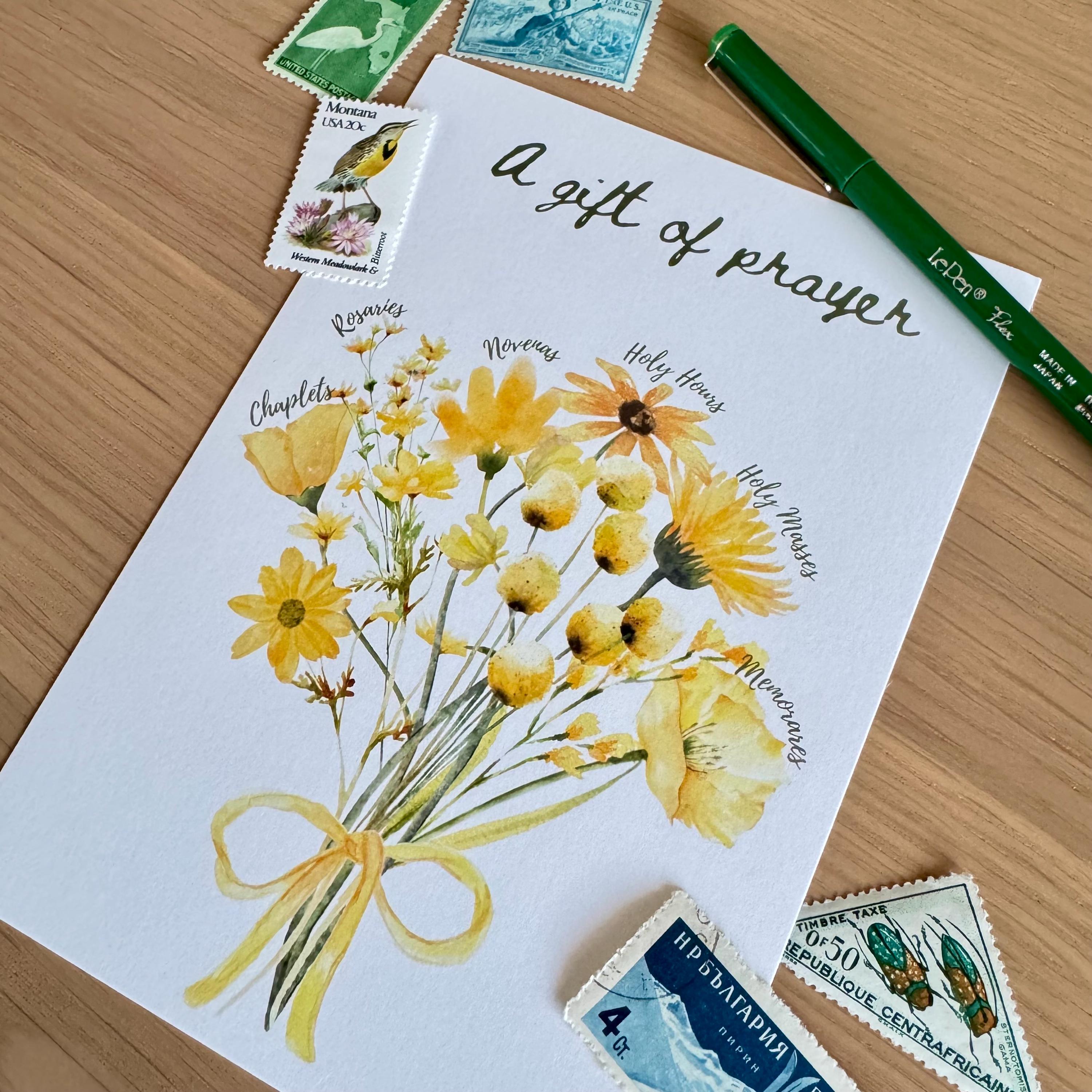 Spiritual Bouquet Prayer Card - Birth, Baptism, Wedding, Mother's Day ...