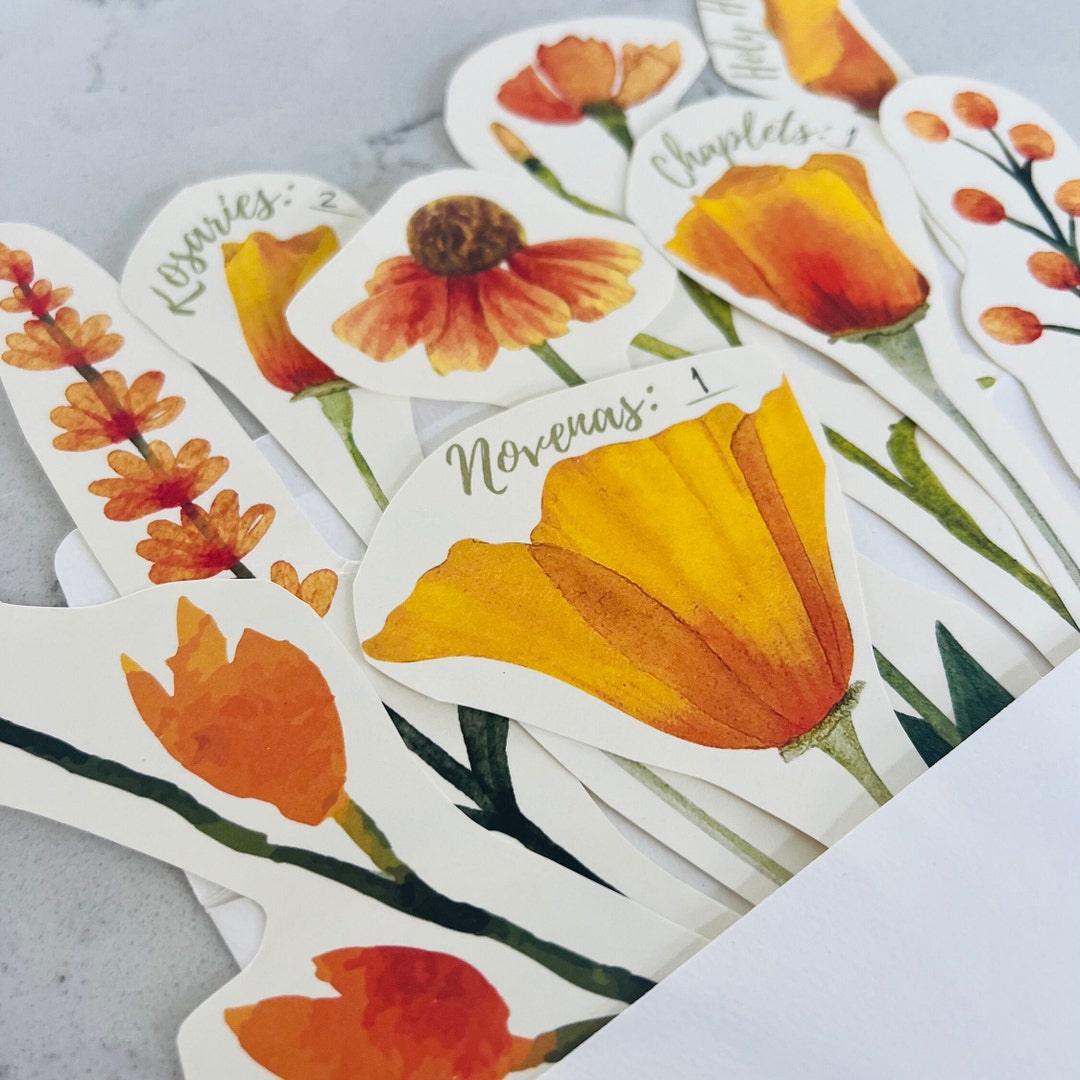 Spiritual Bouquet - Catholic Prayer Card Orange - Etsy