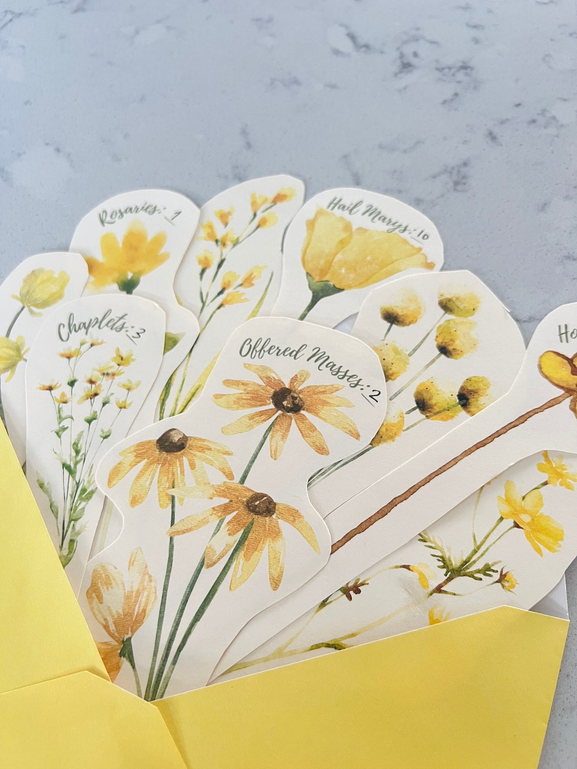 Spiritual Bouquet Catholic Prayer Card Yellow - Etsy
