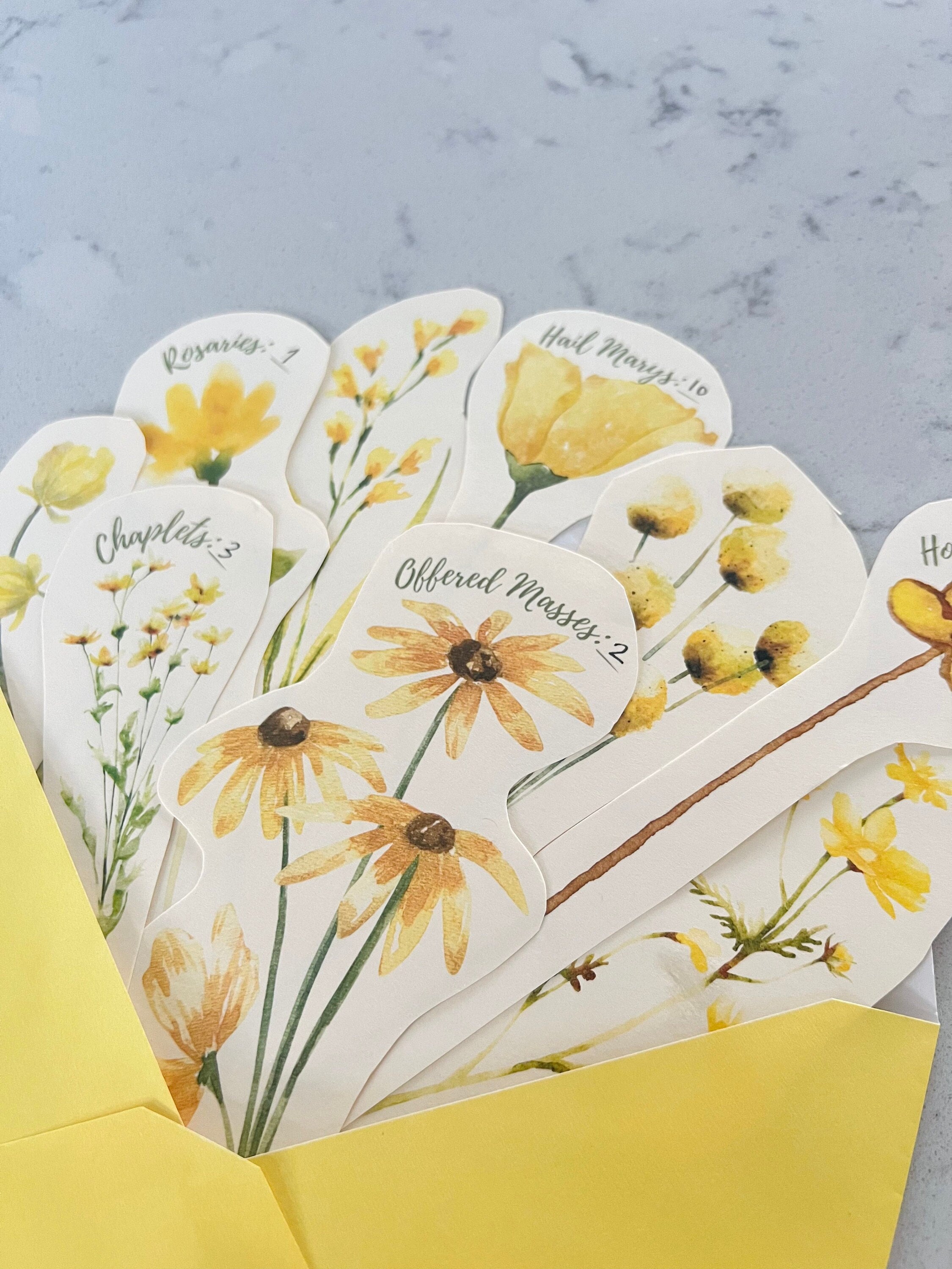 Spiritual Bouquet Catholic Prayer Card Yellow - Etsy