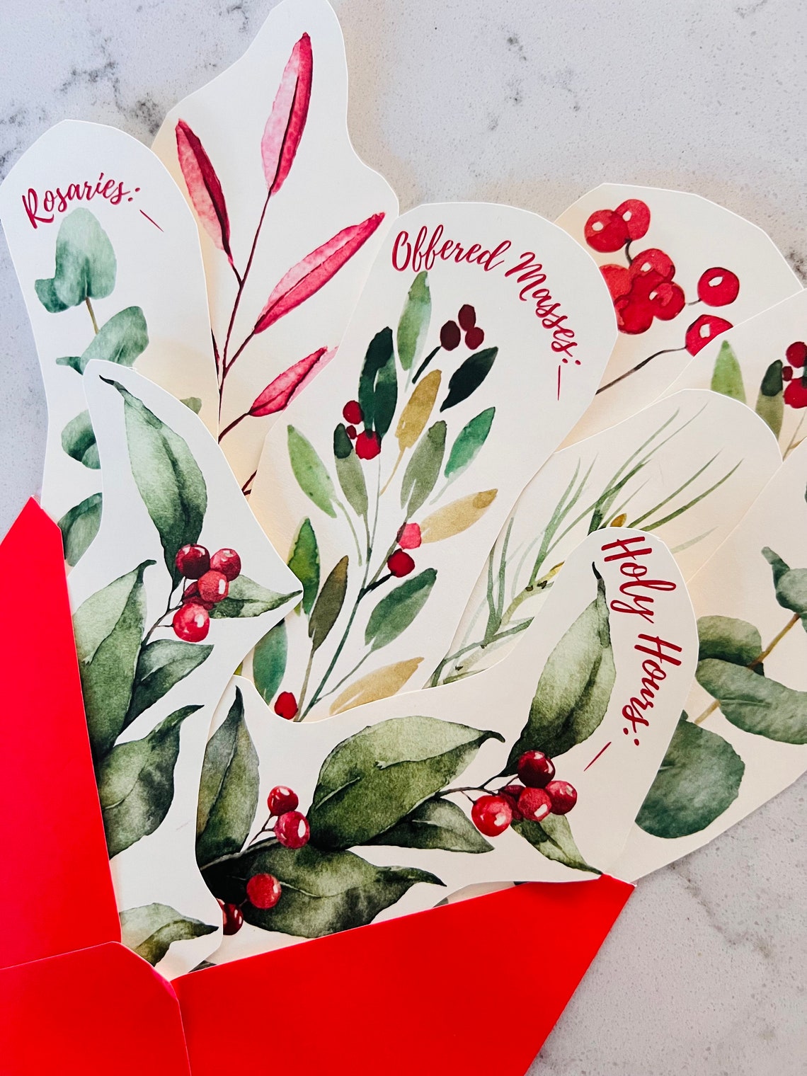 Spiritual Bouquet Catholic Prayer Card Christmas Edition - Etsy