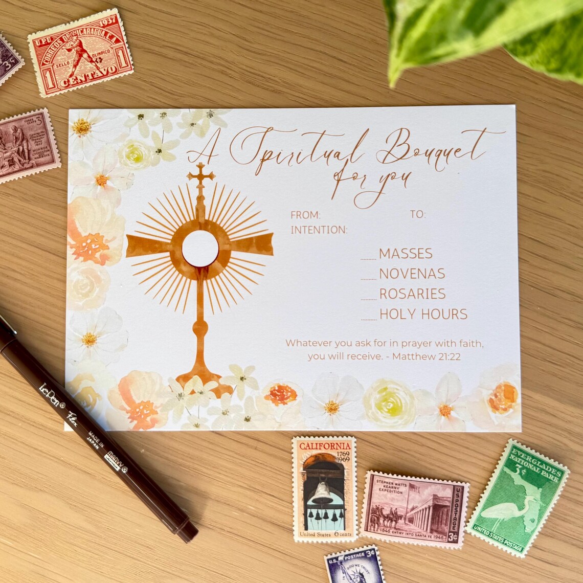 Catholic Prayer Card – Spiritual Bouquet - Printed Version - Etsy