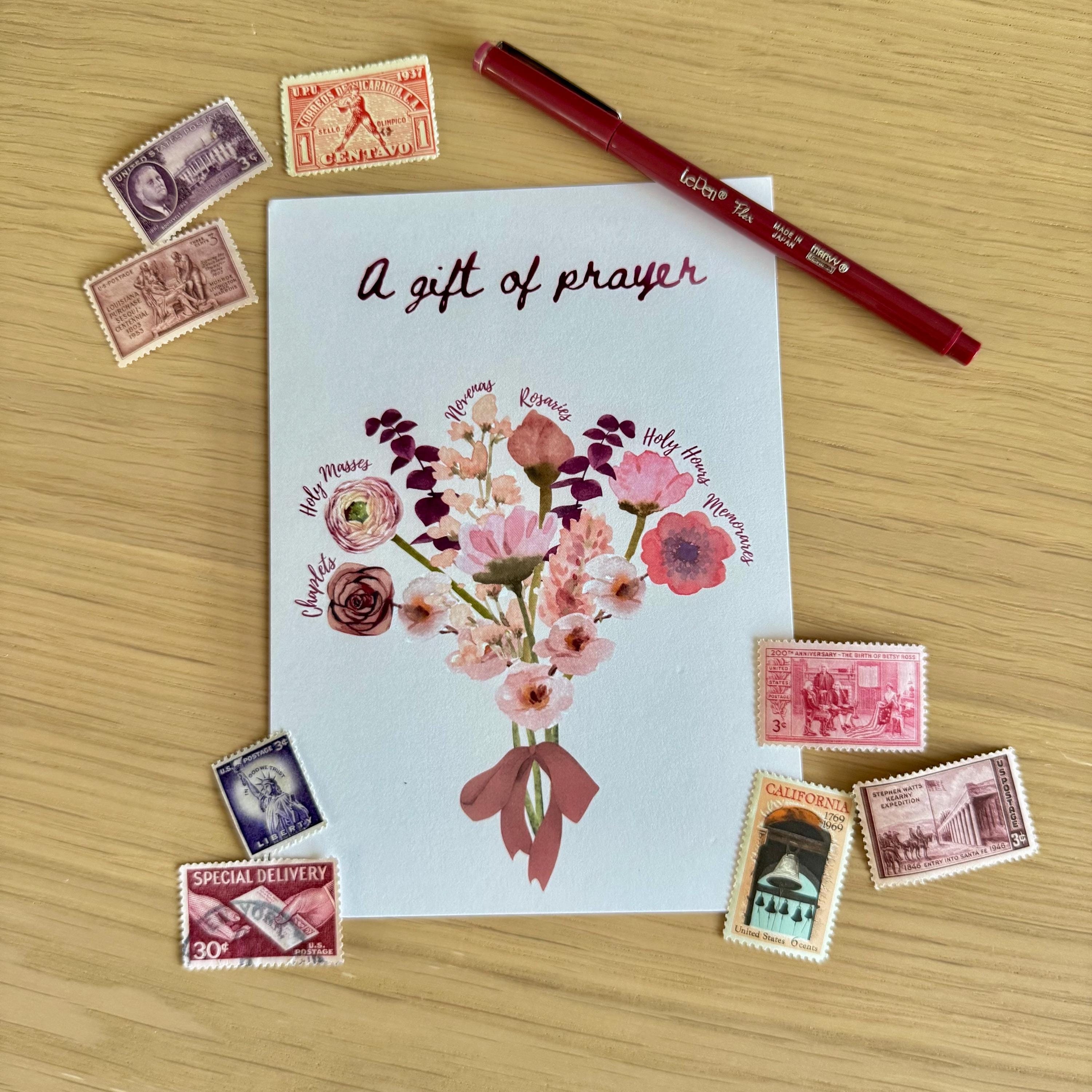 Spiritual Bouquet Prayer Card - Birth, Baptism, Wedding, Mother's Day ...