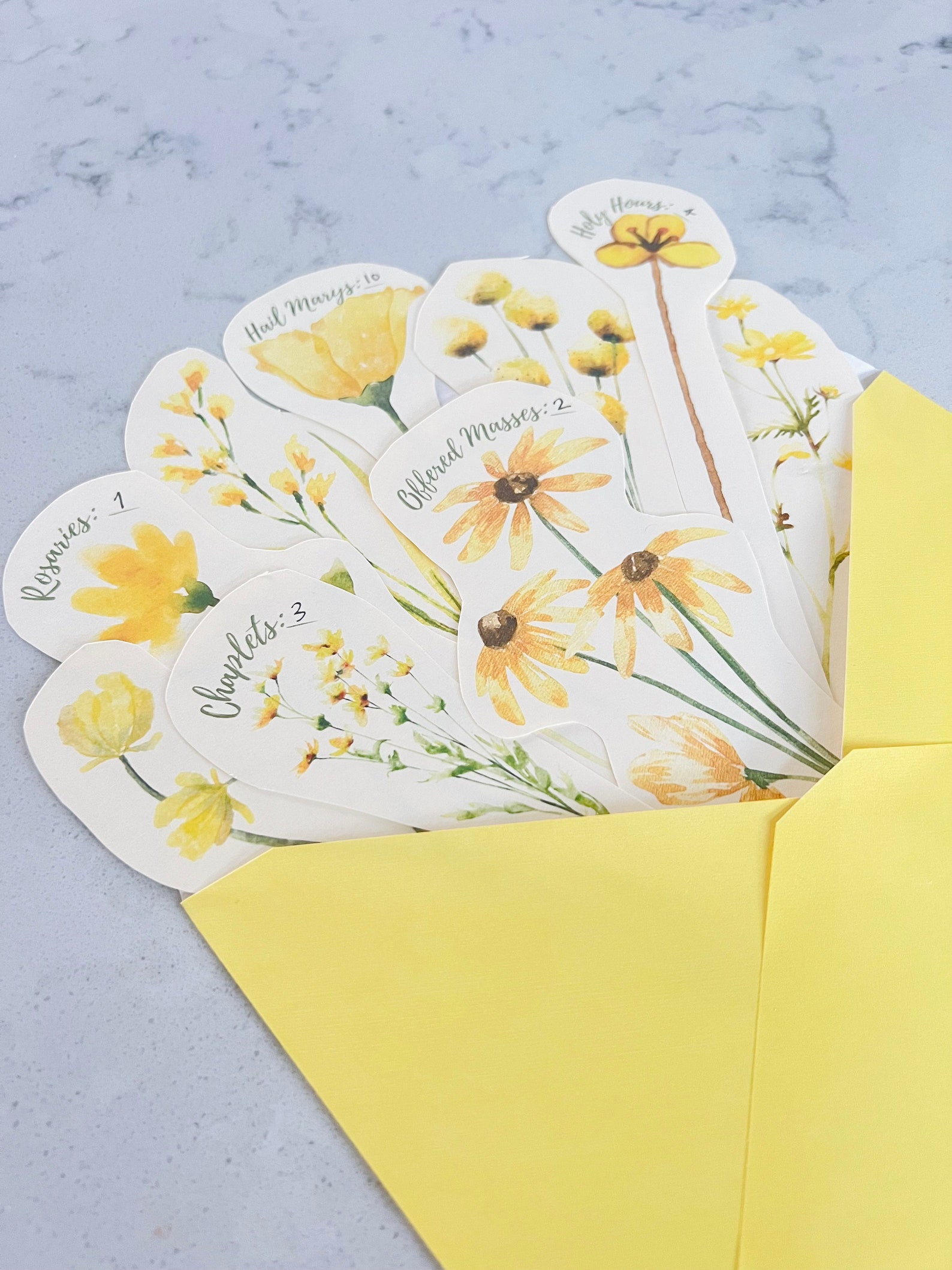 Spiritual Bouquet Catholic Prayer Card Yellow - Etsy