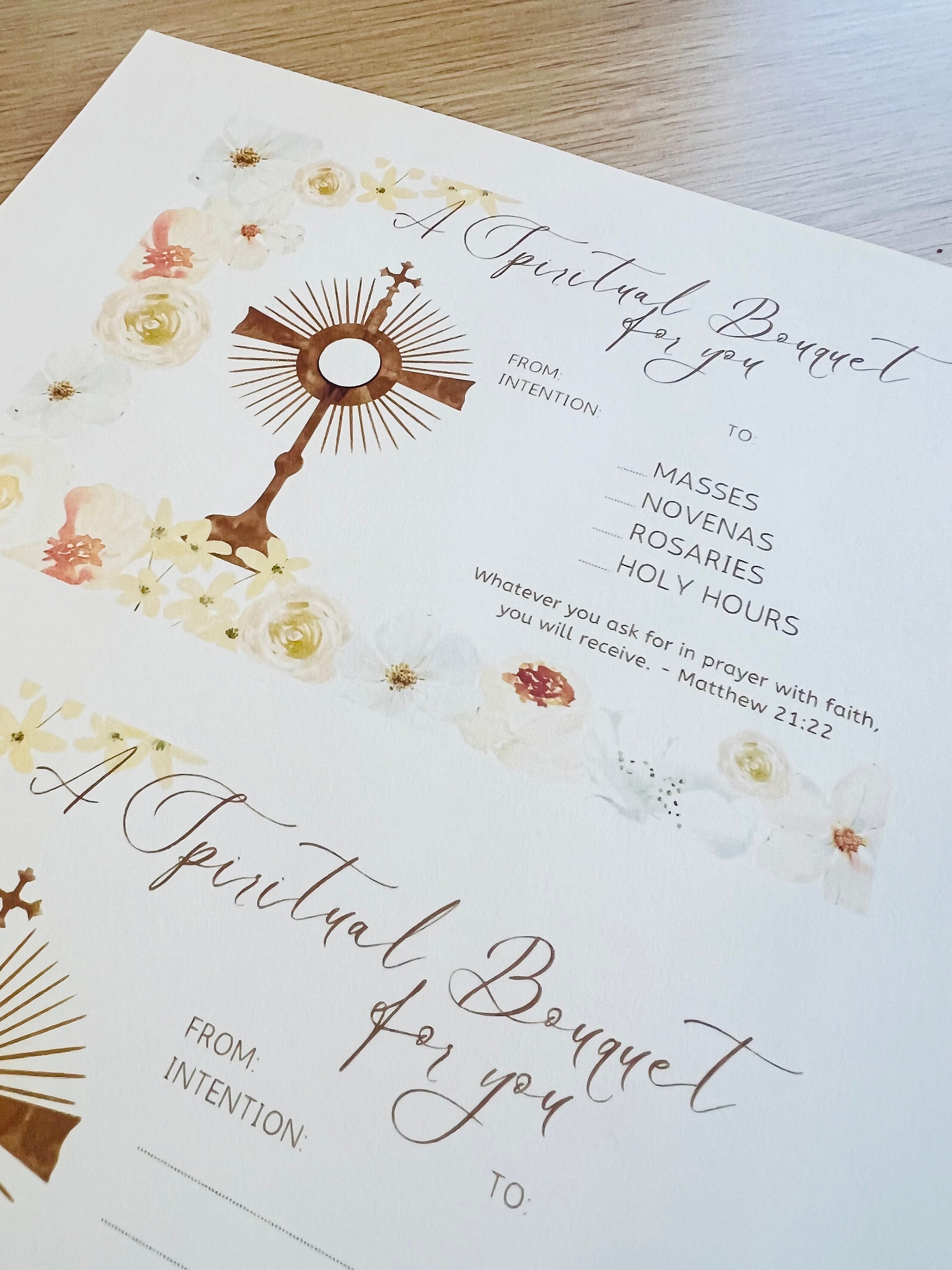 Catholic Prayer Card Printable – Spiritual Bouquet – Adoration Card ...